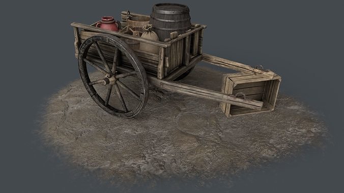 3D model Old Cart and Village Props VR / AR / low-poly | CGTrader