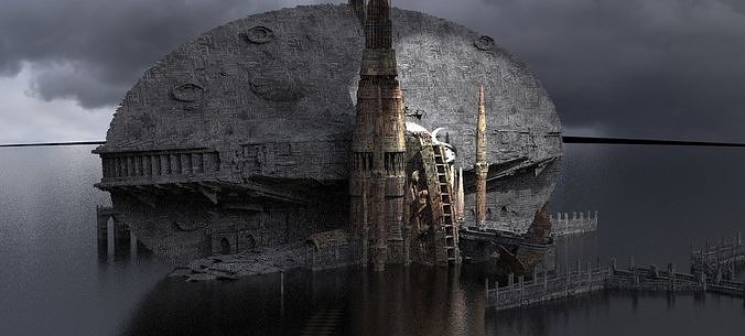 Alien Holy Temples Kit bash 10 3D model | CGTrader