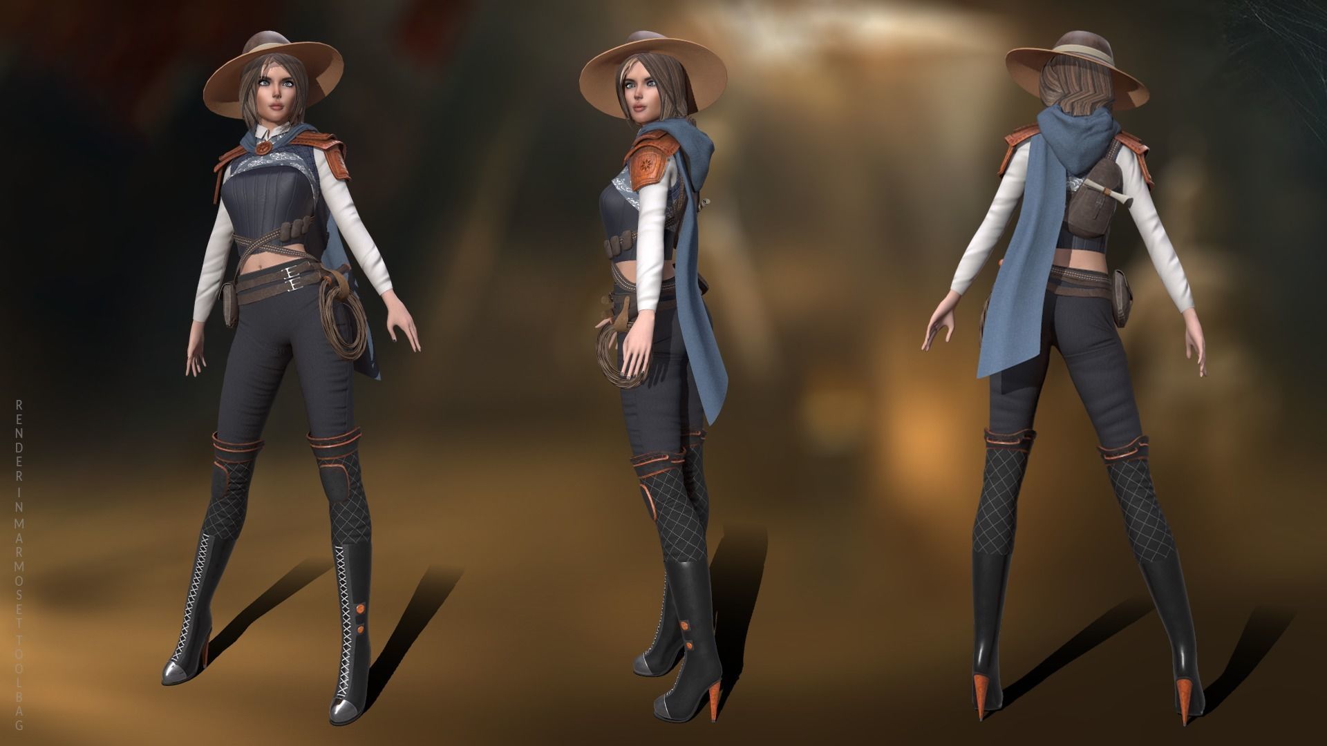 3D model Adventure girl VR / AR / low-poly | CGTrader