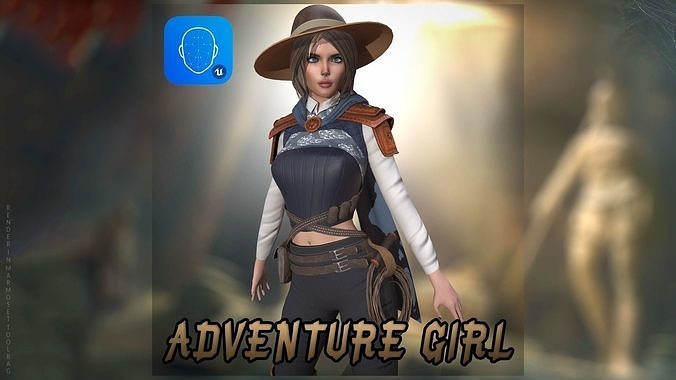 3D model Adventure girl VR / AR / low-poly | CGTrader