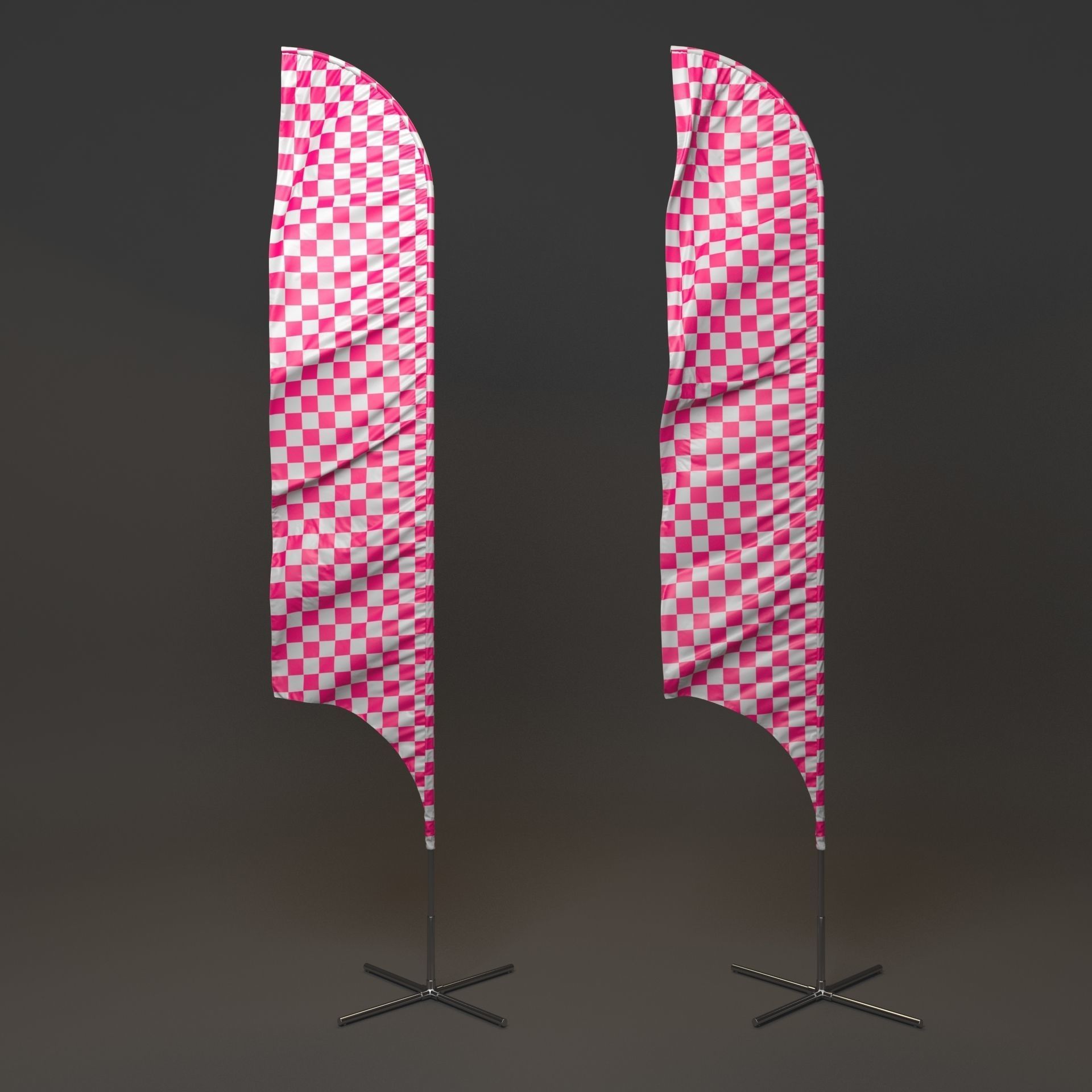 Flagstaff Collection feather flags 3D model | CGTrader