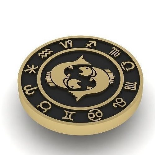 Pisces zodiac sign Model 1761 3D model 3D printable | CGTrader