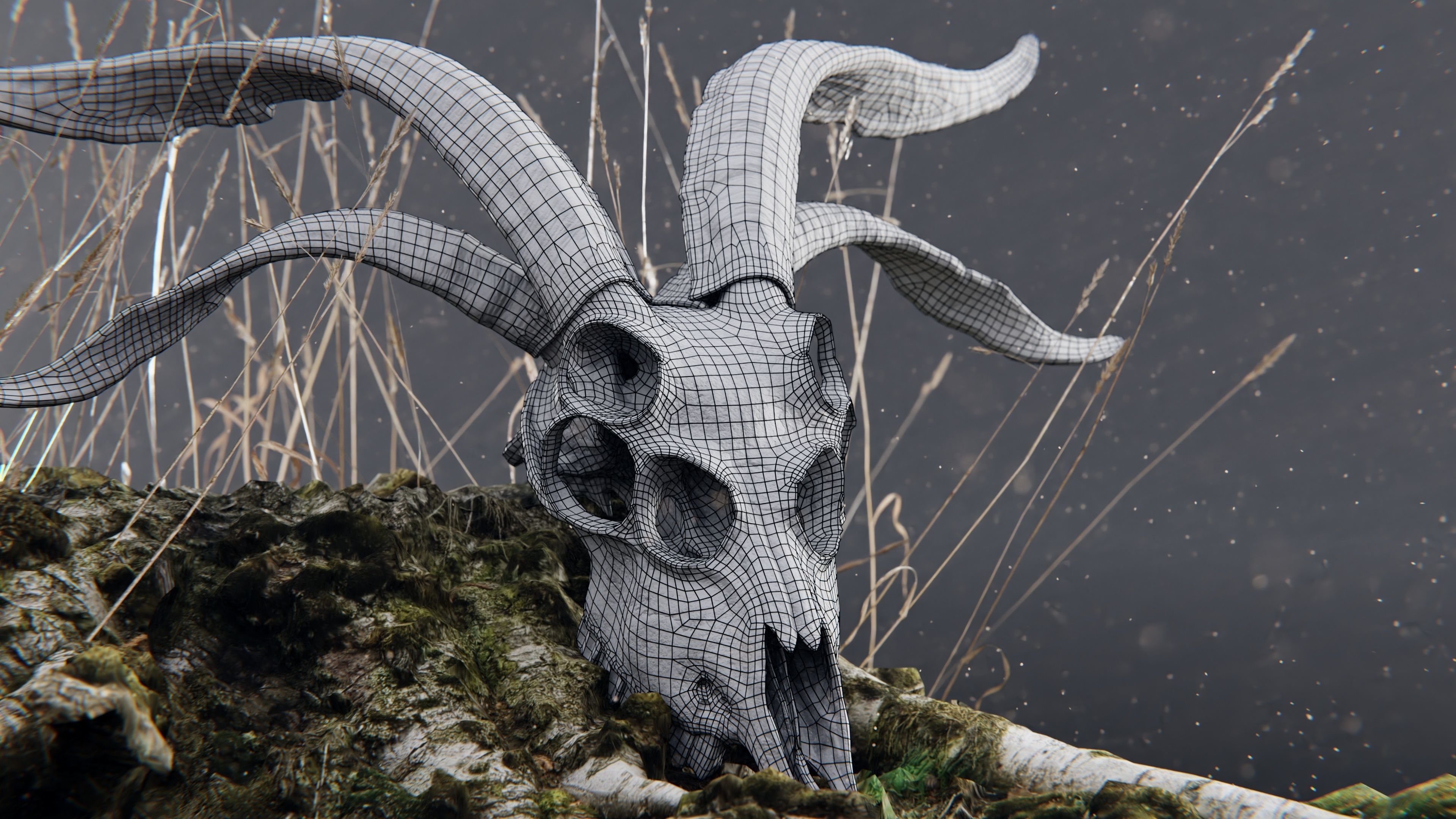 demon goat skull black 3D model | CGTrader