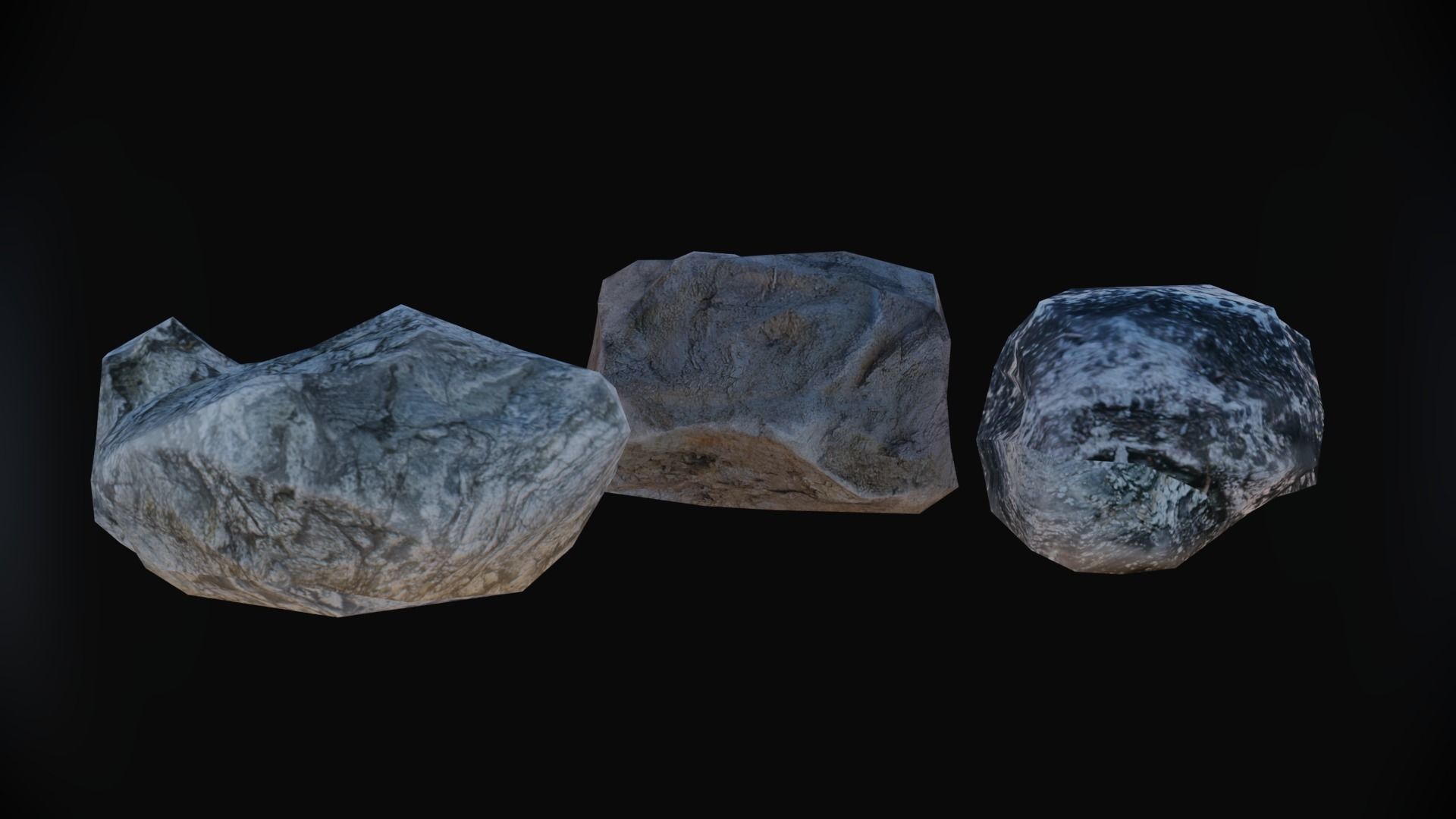 3D model 3 rock types VR / AR / low-poly | CGTrader