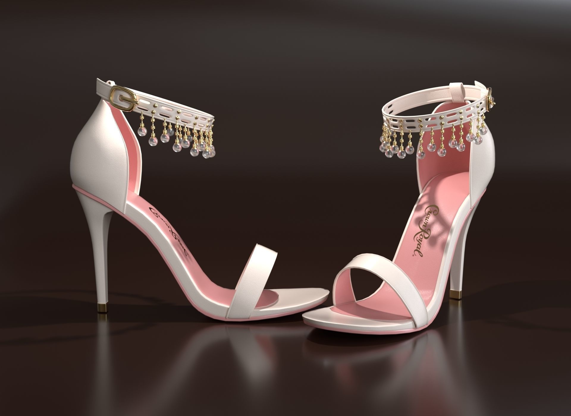Womens shoes with heels 3D model | CGTrader