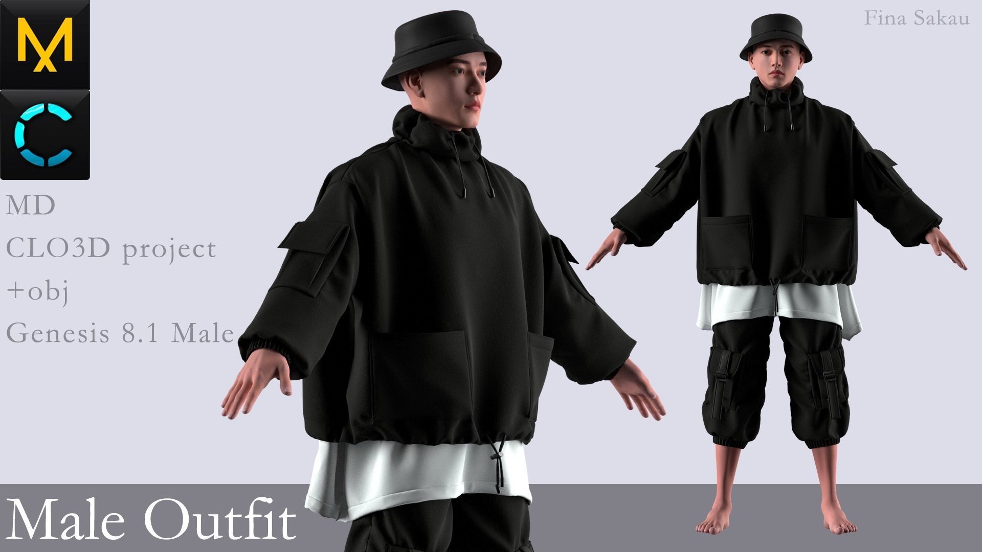 Male Outfit Marvelous Designer 3D model | CGTrader