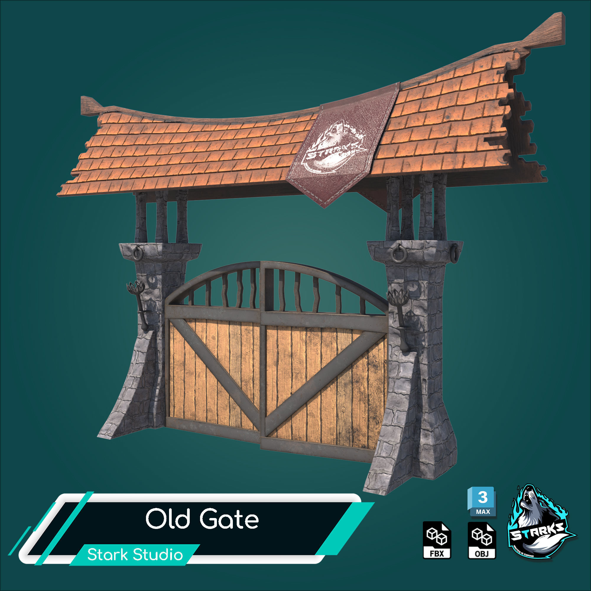 3D model Old Gate VR / AR / low-poly | CGTrader