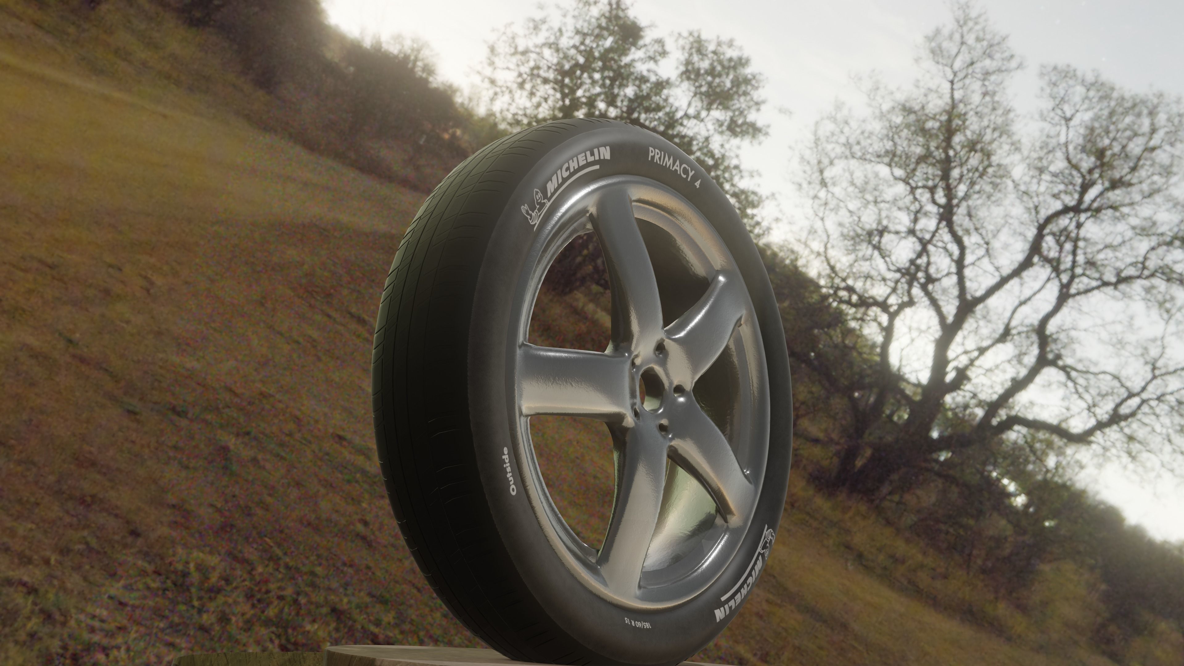3D model Car Wheel Tire Michelin primacy4 Disk Dezent TY VR / AR / low ...