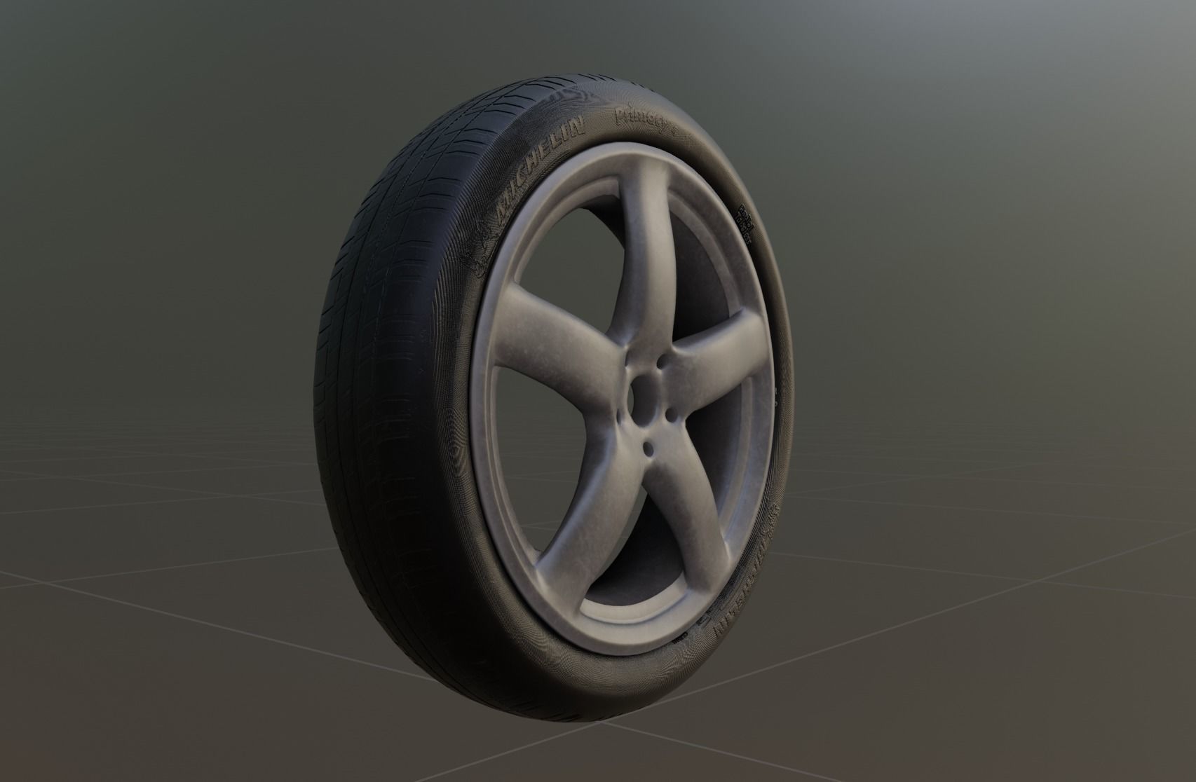 3D model Car Wheel Tire Michelin primacy4 Disk Dezent TY VR / AR / low ...