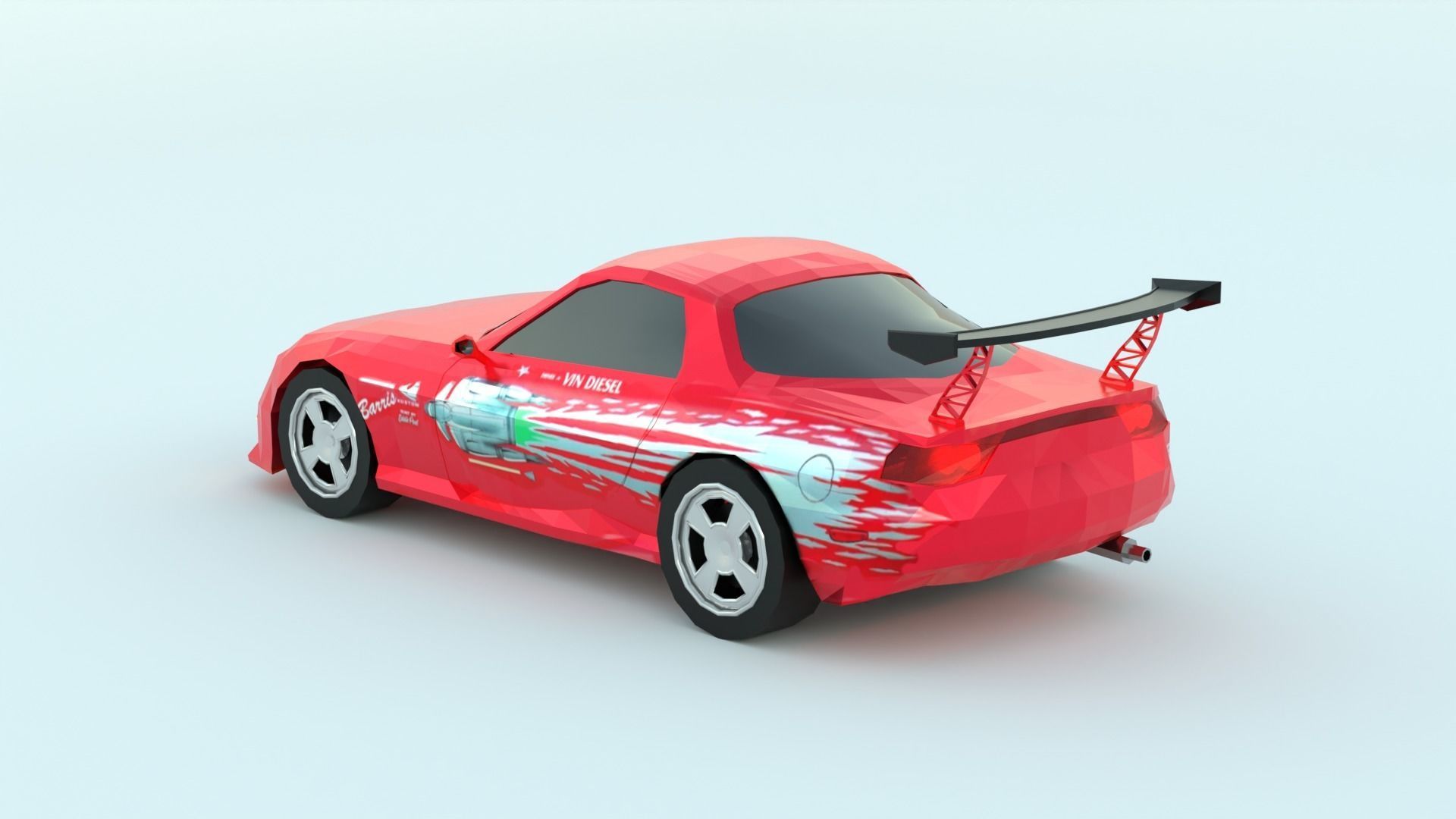 Mazda rx 7 low poly game ready 3d model free VR / AR / low-poly 3D ...