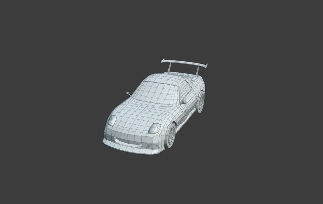 Mazda rx 7 low poly game ready 3d model free VR / AR / low-poly 3D ...