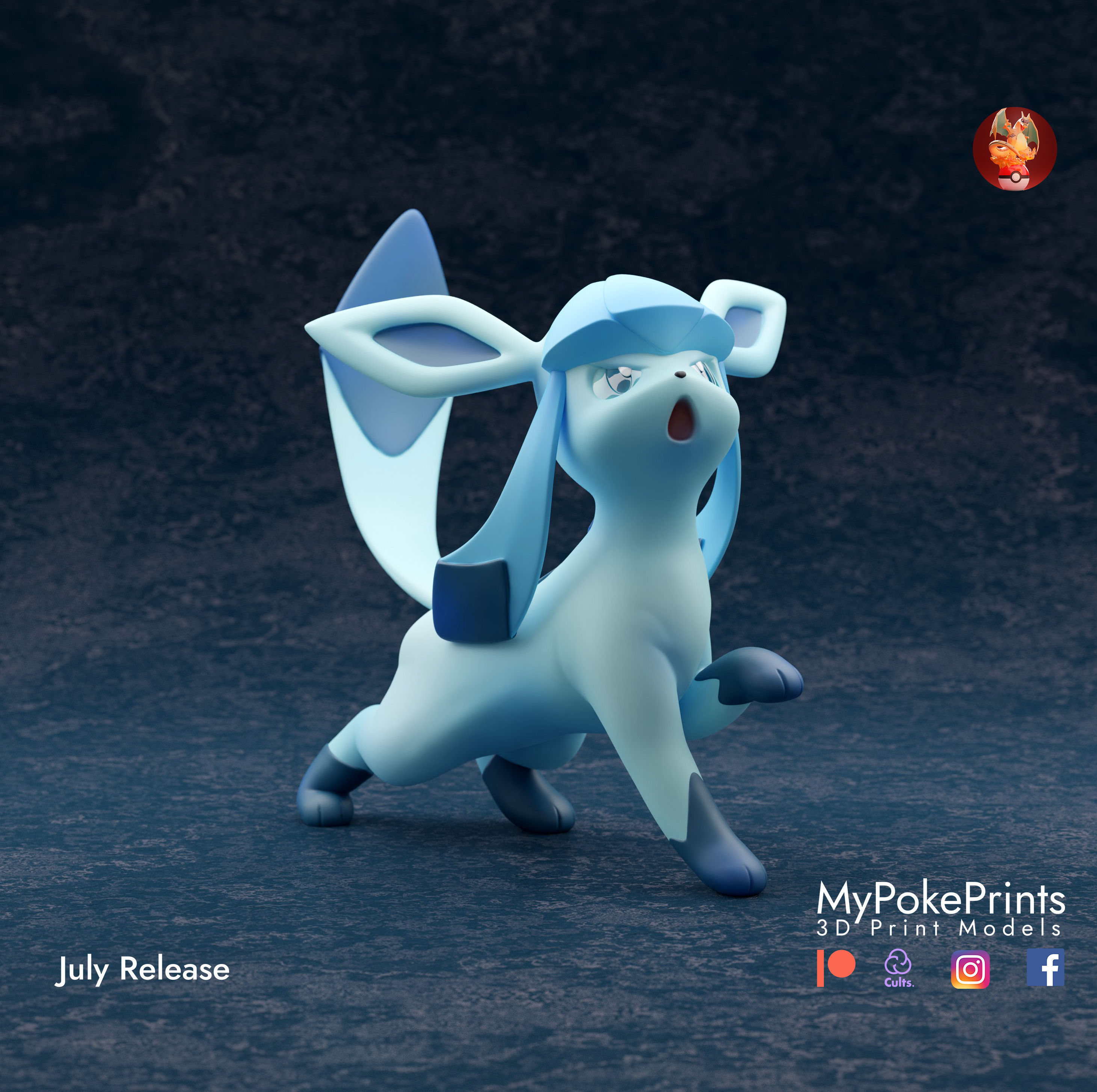 GLACEON 2 POSES - PRE-SUPPORTED POKEMON 3D model 3D printable | CGTrader