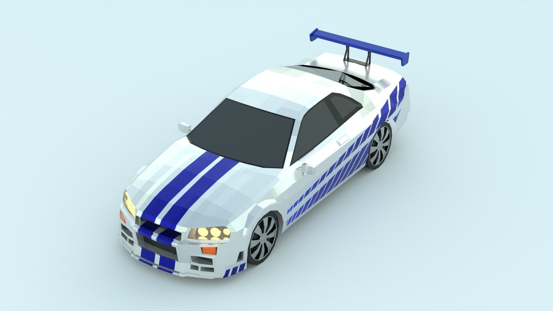 Nissan Skyline low poly game ready 3d model Low-poly 3D model free VR ...