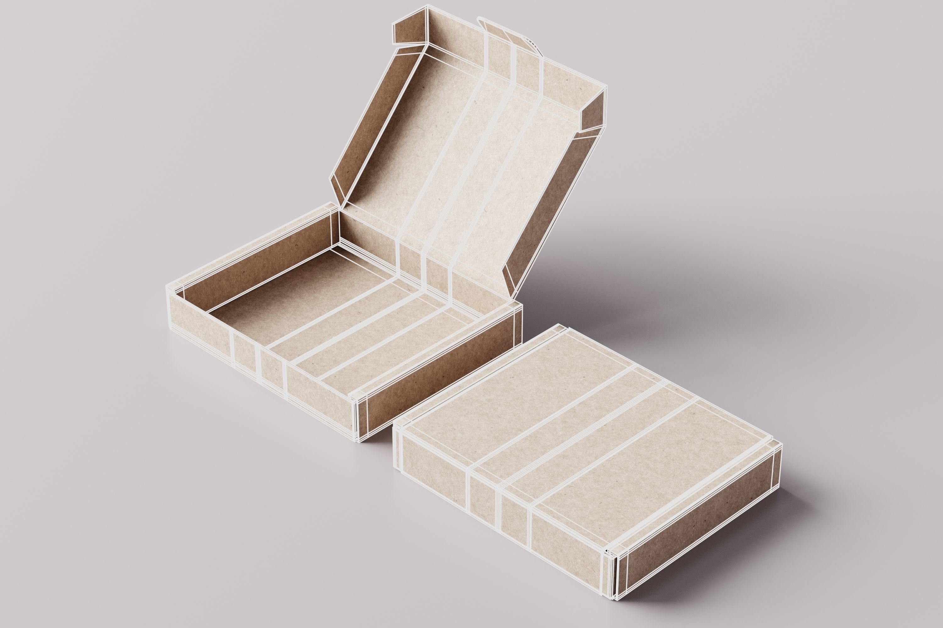 3D model Flat cardboard box VR / AR / low-poly | CGTrader