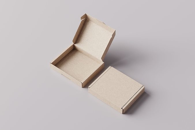 3D model Flat cardboard box VR / AR / low-poly | CGTrader