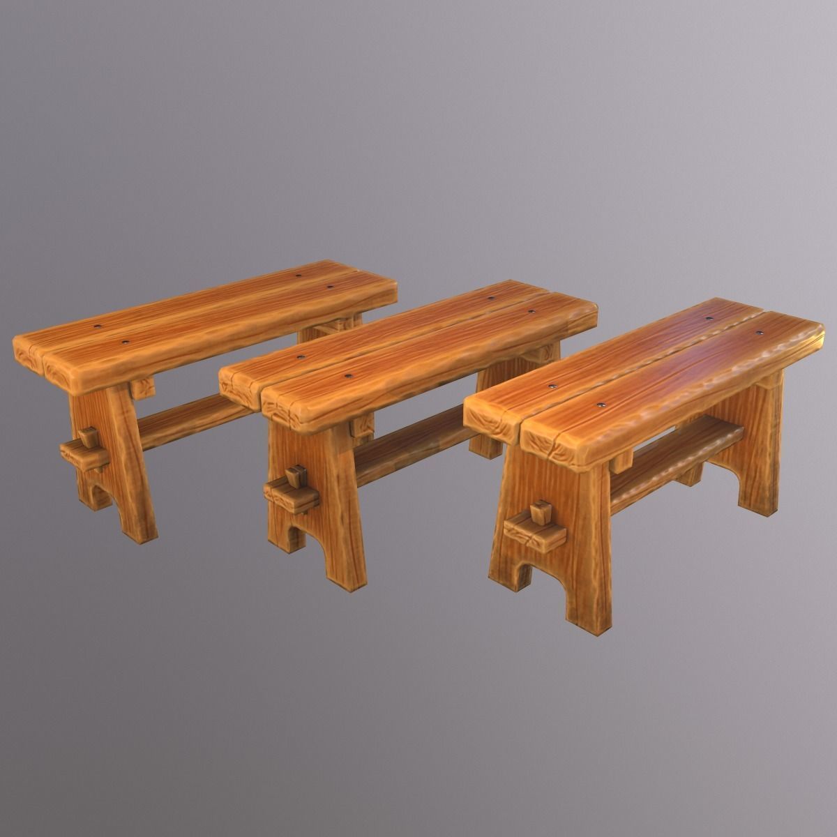 3D model Stylized medieval bench VR / AR / low-poly | CGTrader