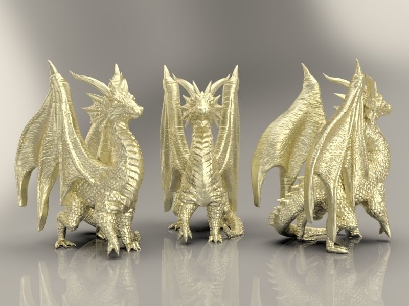 Dragon02 three dragons 3D model 3D printable | CGTrader