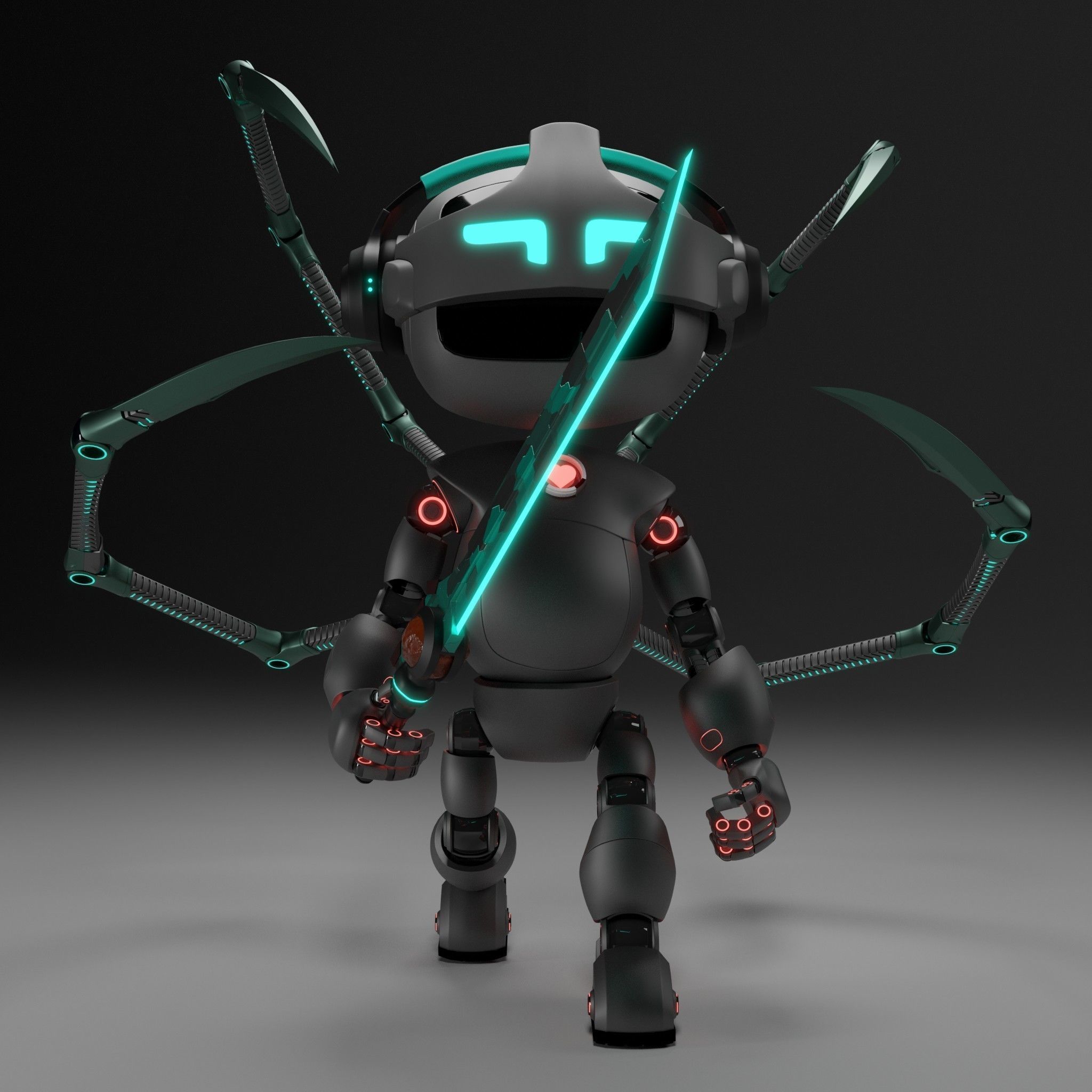 Cute Short Robot V2 3D model rigged | CGTrader