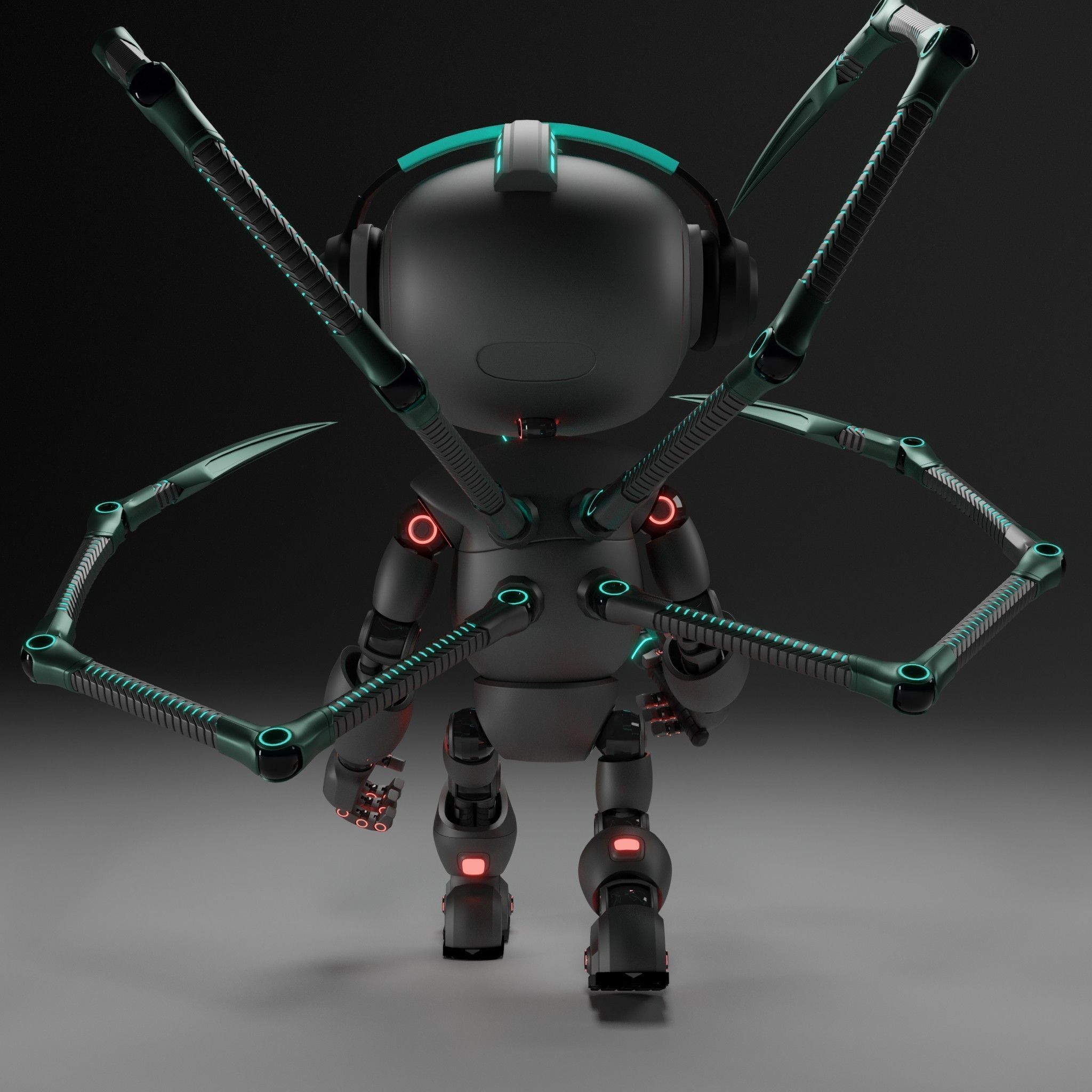Cute Short Robot V2 3D model rigged | CGTrader