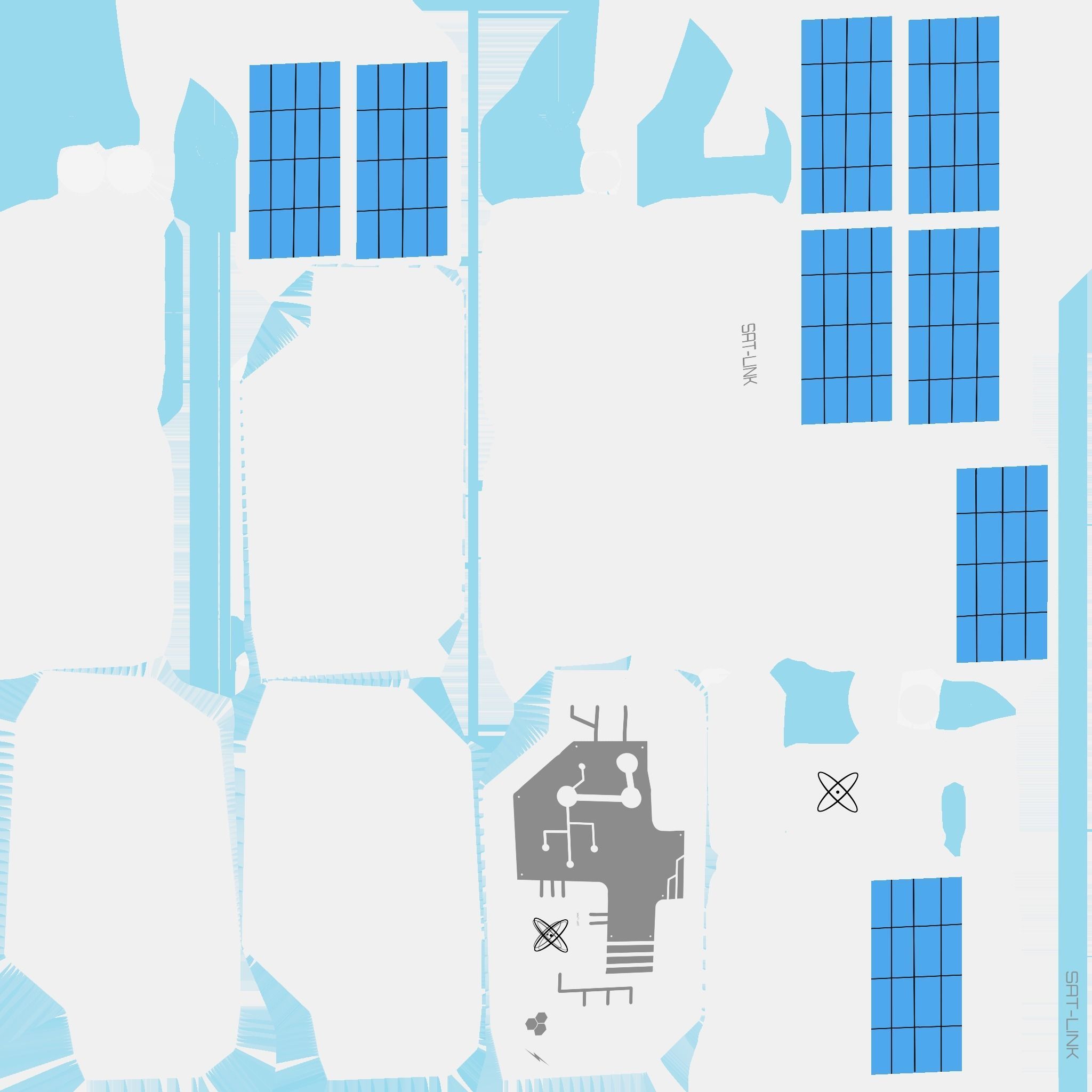 3D model Satellite B03 White Blue - SciFi Space Design VR / AR / low ...