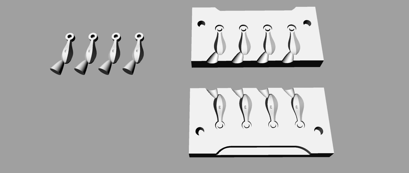 mold lead fishing 3D model | CGTrader