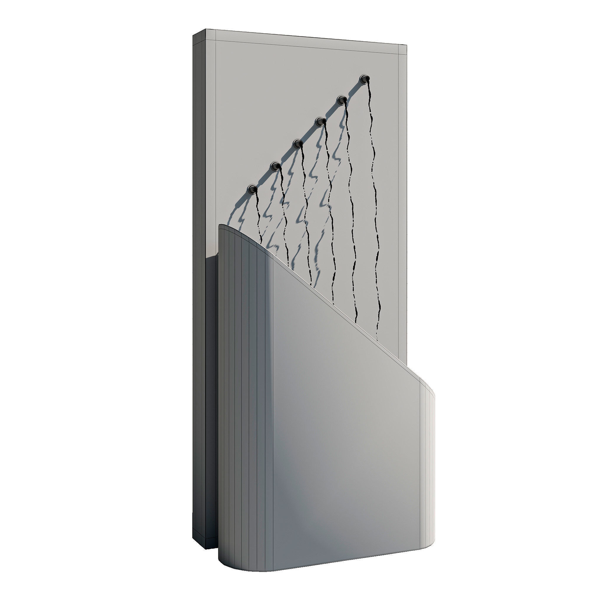 Calm Infinity High Modern Waterfall Fountain 3D model | CGTrader