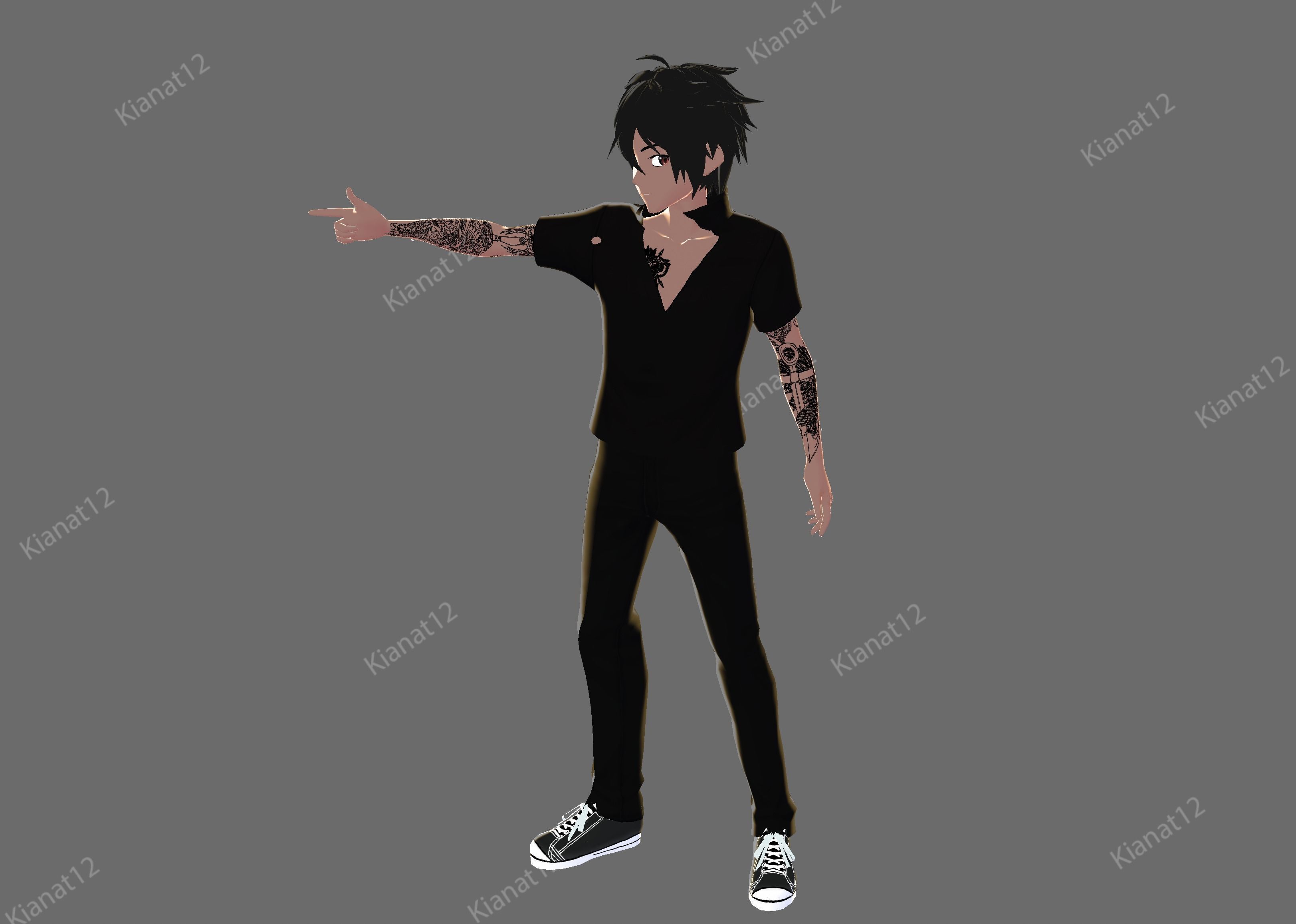 3D model 3d low poly male avatar for vrchat and for vtubing VR / AR ...