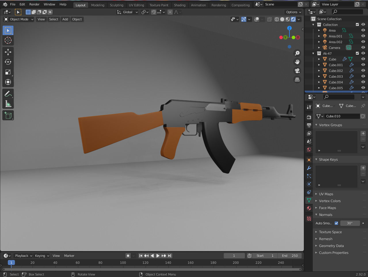 3D model AK-47 rifle VR / AR / low-poly | CGTrader