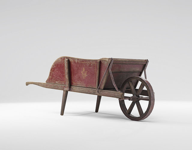 Antique wooden wheelbarrow free VR / AR / low-poly 3D model | CGTrader