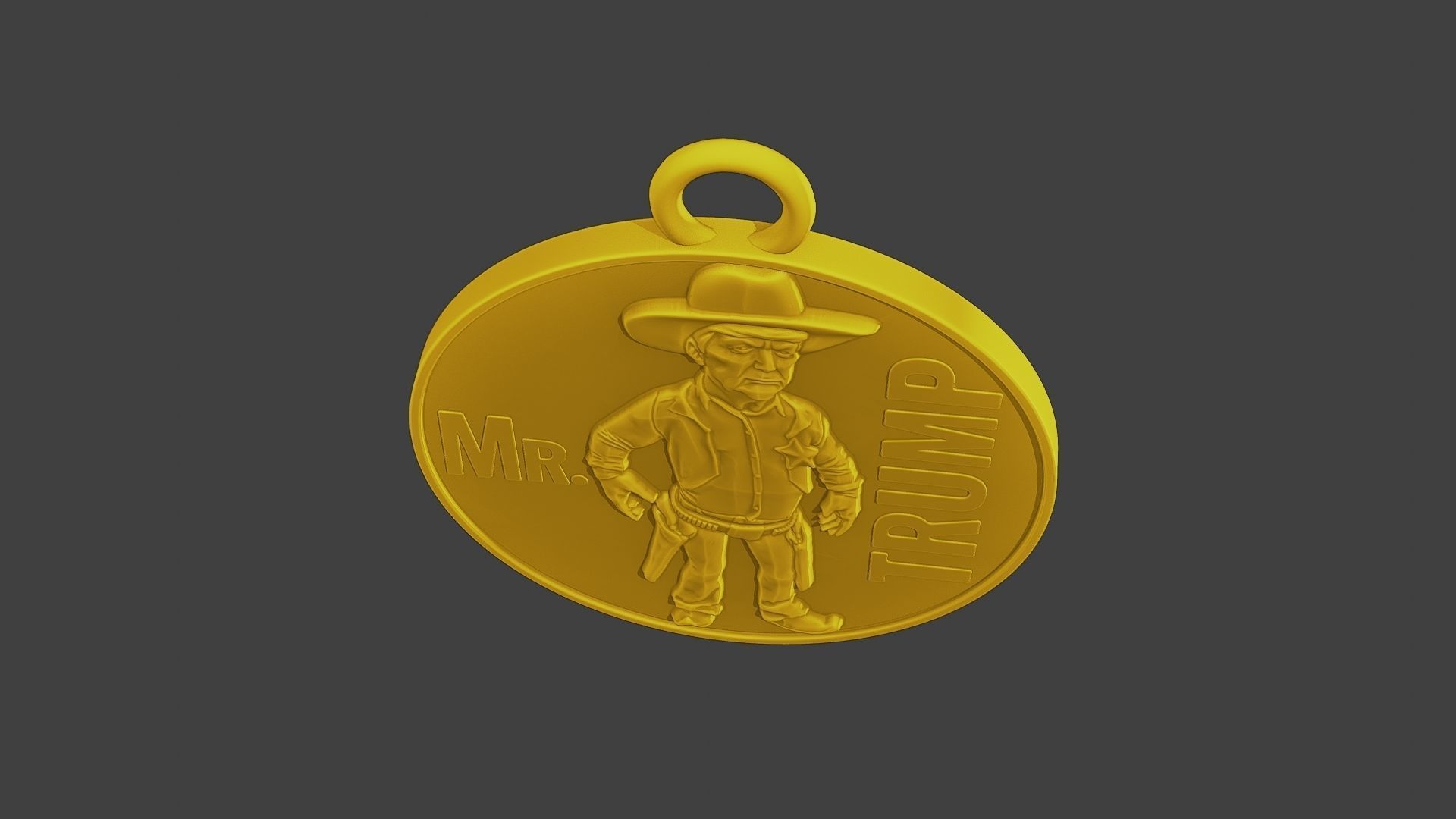 Donald trump Coin Cowboy 3D model 3D printable | CGTrader