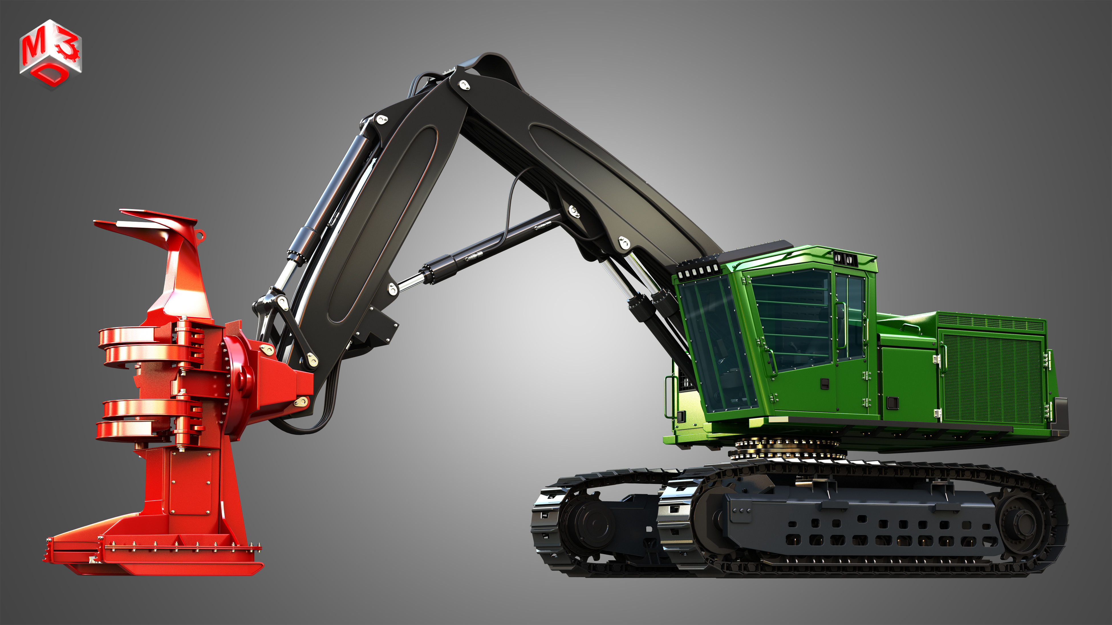 JD - 953MH Tracked Feller Buncher 3D model | CGTrader