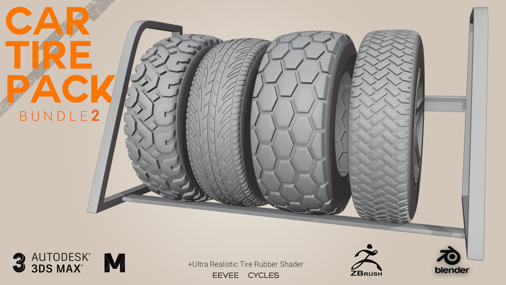 3D model TRUCK - SUV Tire Pack Bundle 2 VR / AR / low-poly | CGTrader