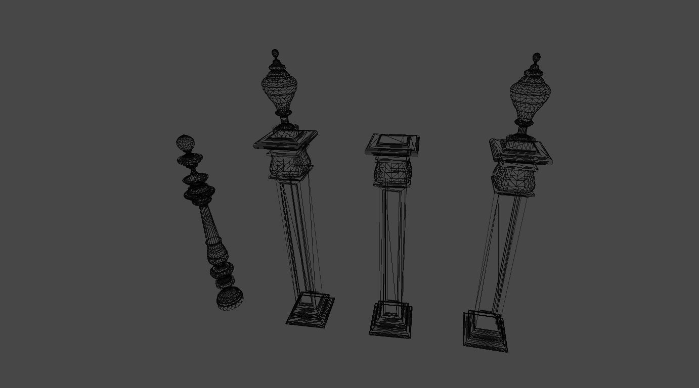 3D model Old Stairs Columns VR / AR / low-poly | CGTrader