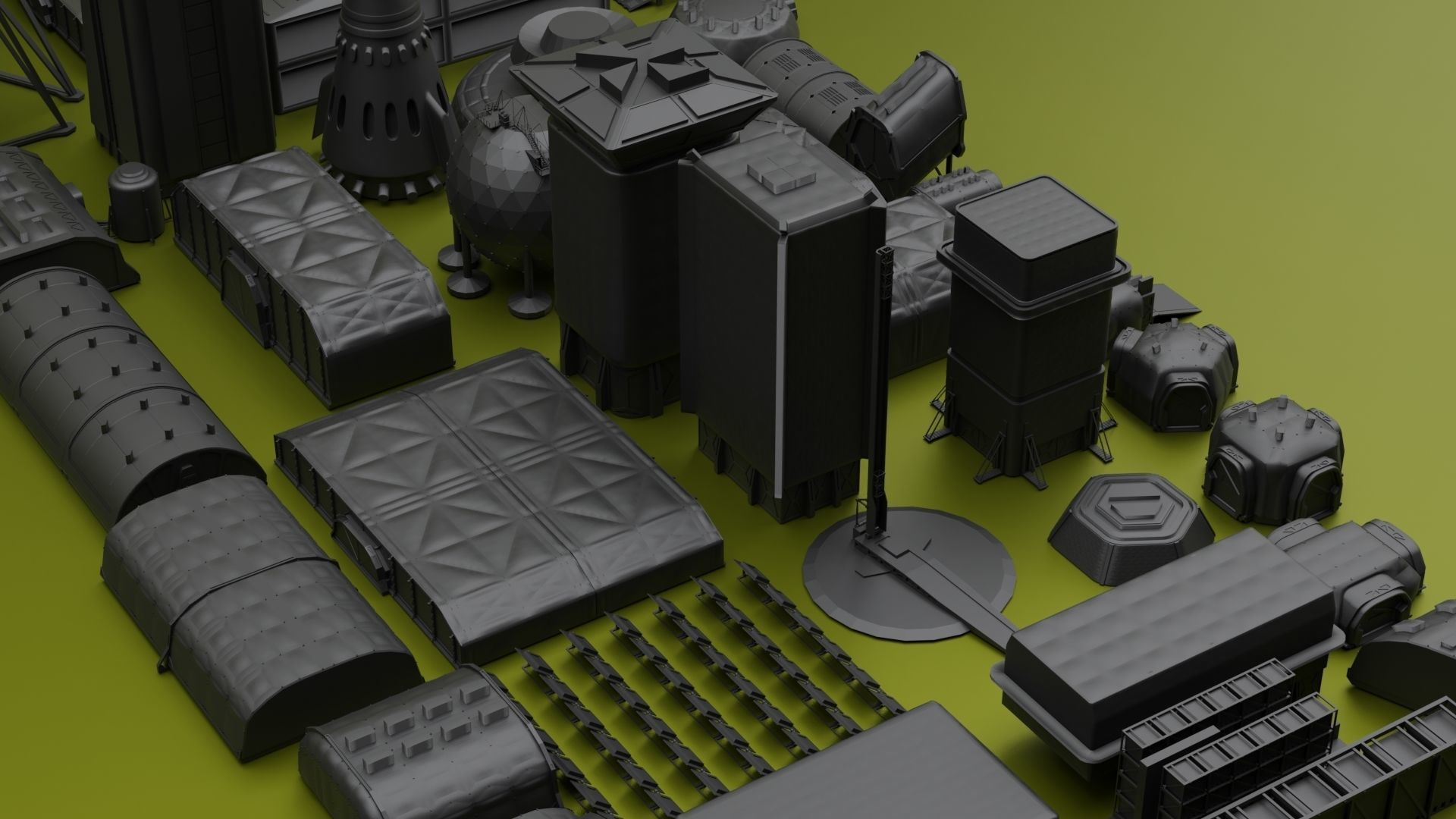 3D Sci-Fi Space Assets kit 3D model | CGTrader
