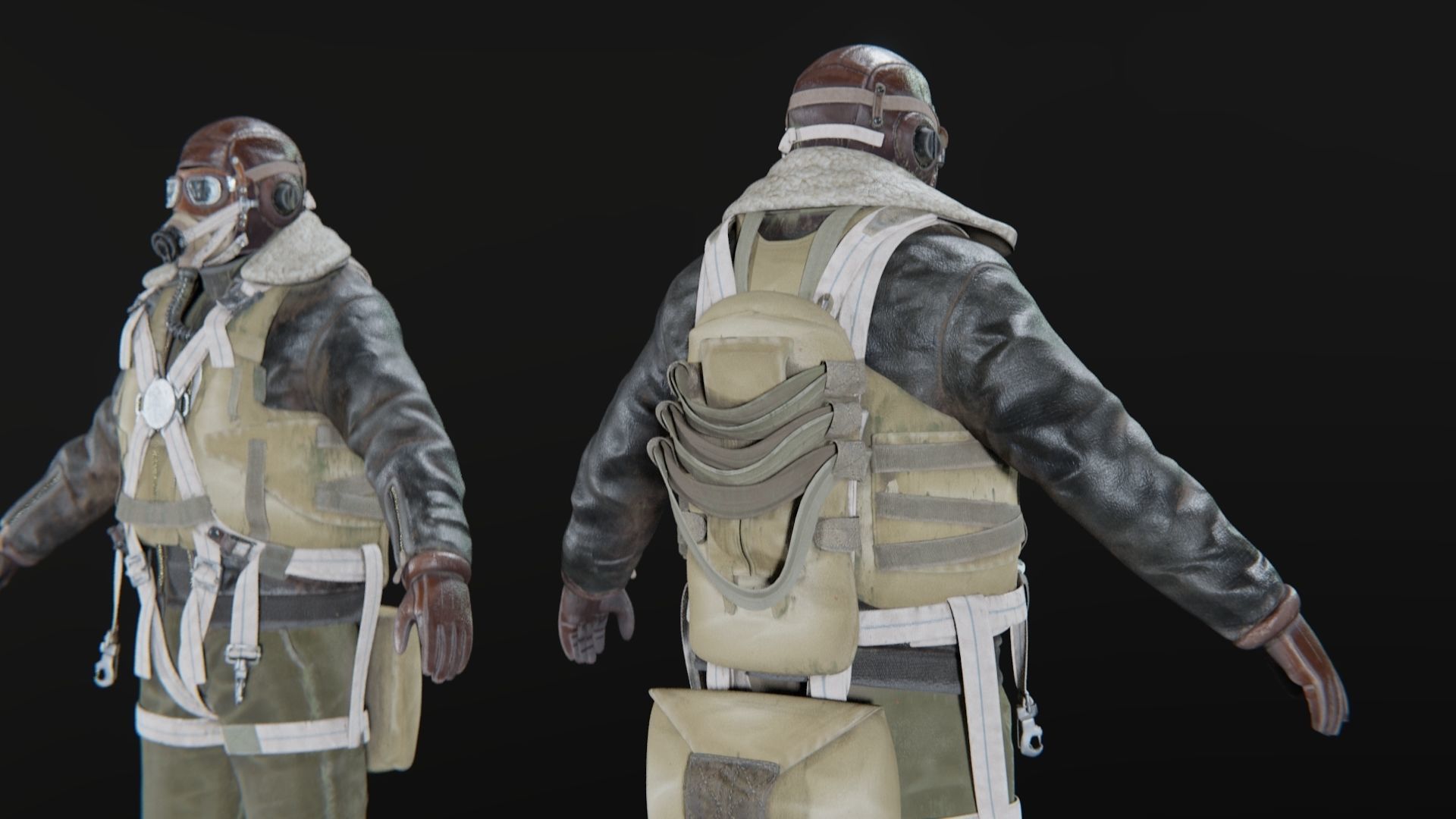 SOLDIER WWII USA Pilot 3D model | CGTrader