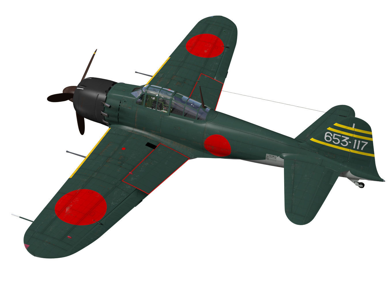 A6M5 Zero fighter Type 52 3D model | CGTrader