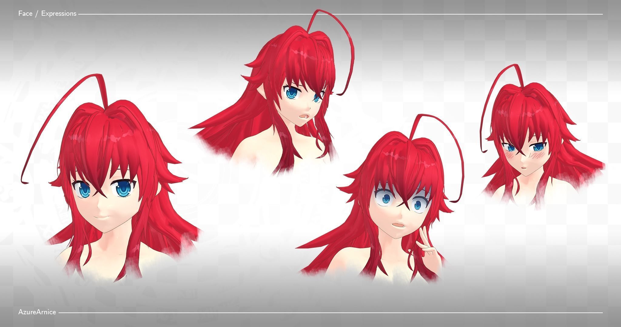3D model Highschool DxD - Rias Gremory MMD Model VR / AR / low-poly ...