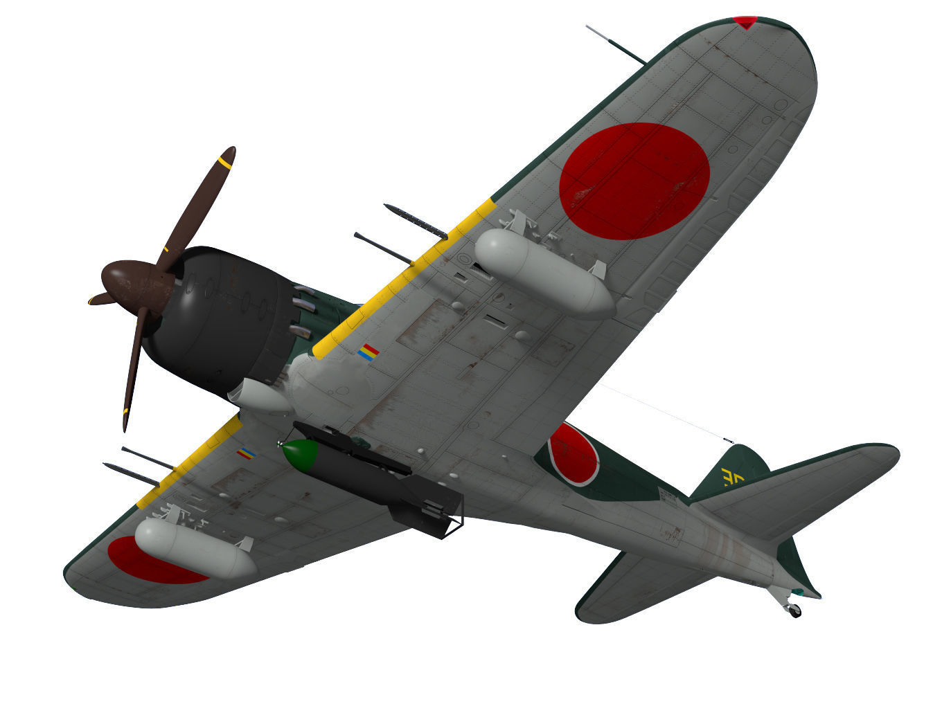A6M7 Zero fighter Type 62 3D model | CGTrader
