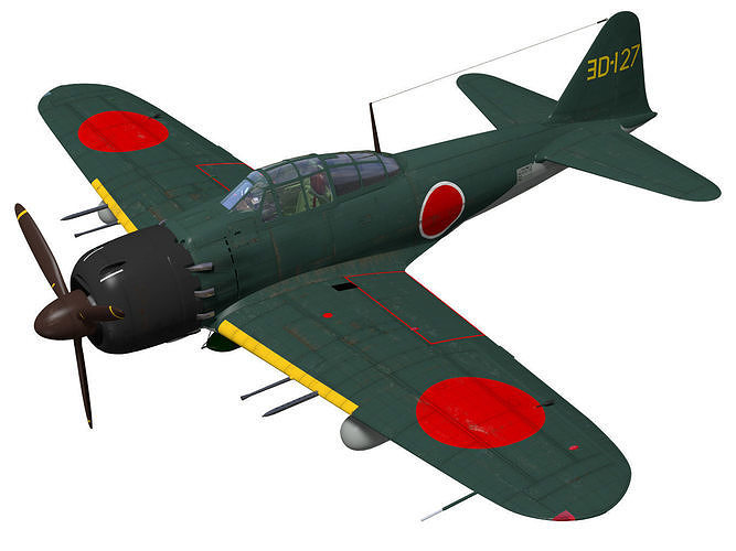 A6M7 Zero fighter Type 62 3D model | CGTrader