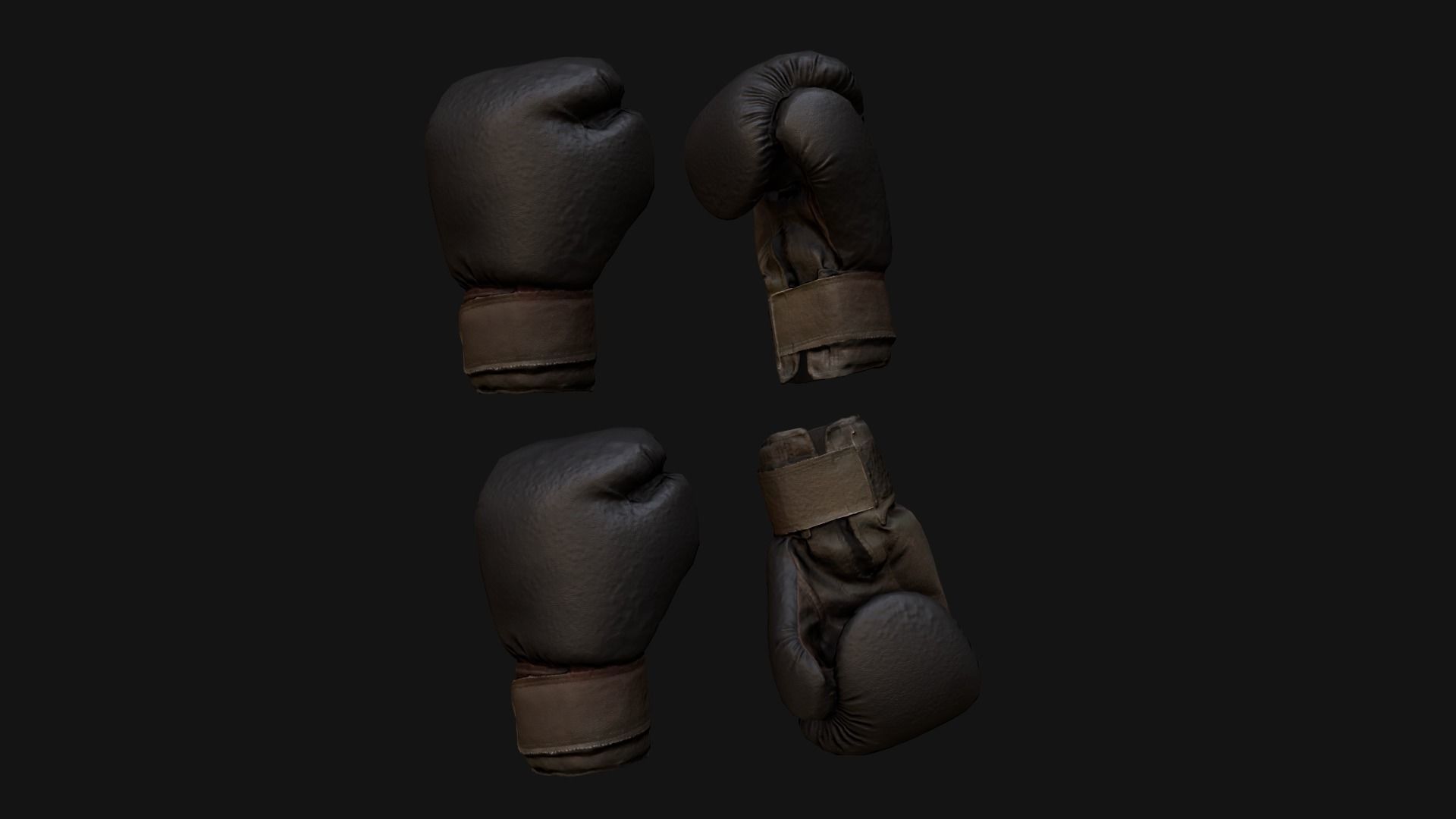 3D model Boxing Gloves Black VR / AR / low-poly | CGTrader