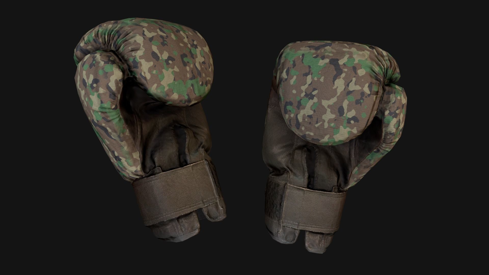 3D model Boxing Gloves Green Military VR / AR / low-poly | CGTrader