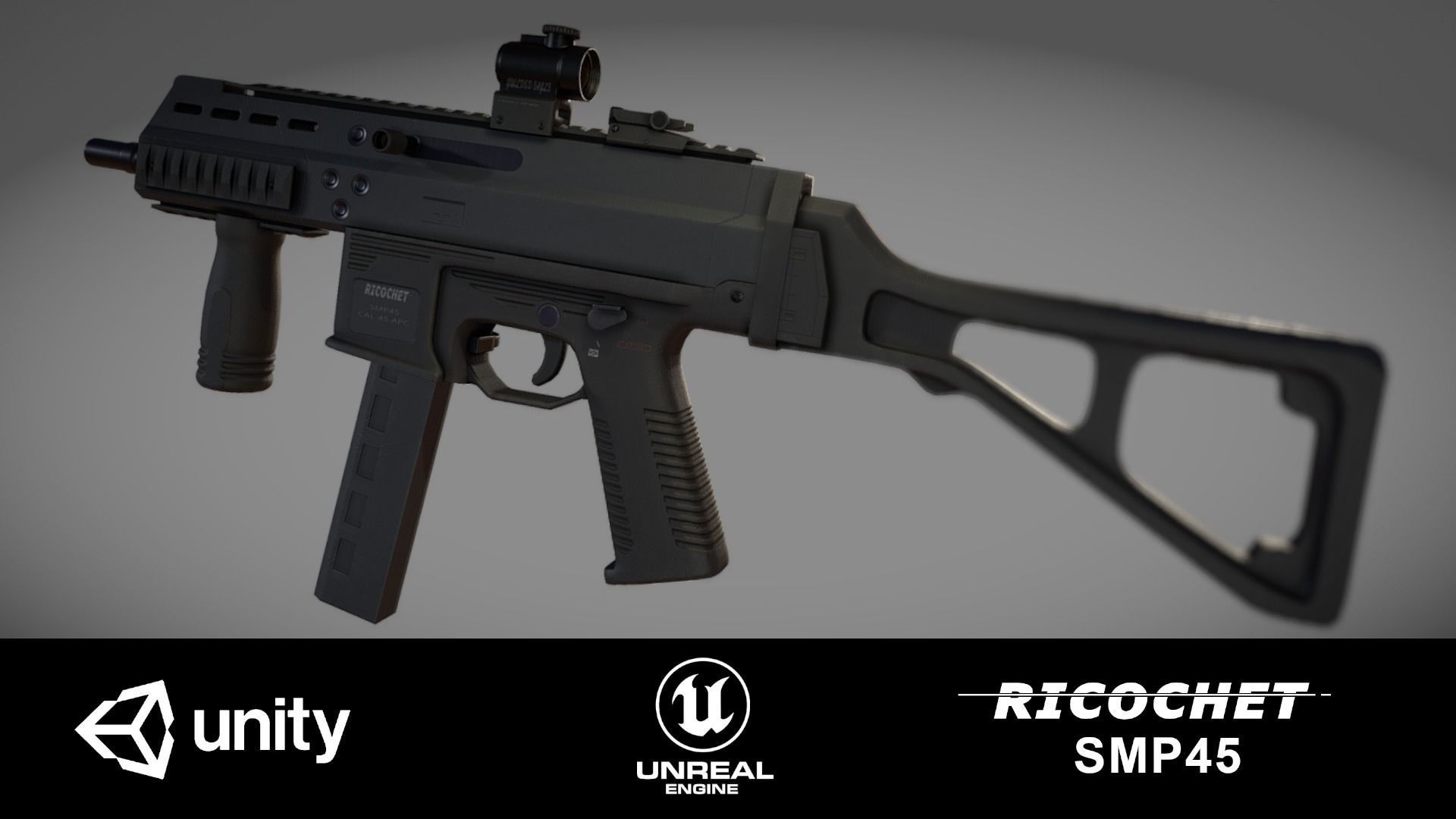 3D model SMP45 gun VR / AR / low-poly | CGTrader