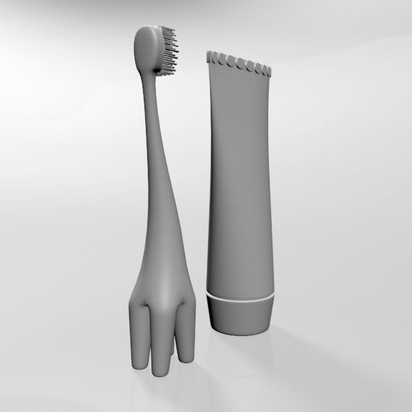 Training Toothbrush Set 01 3D model | CGTrader