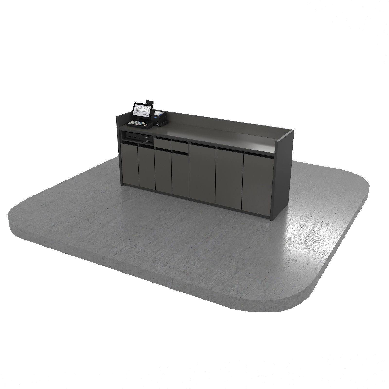 STORE CASHIER COUNTER 3D SCENE free 3D model | CGTrader