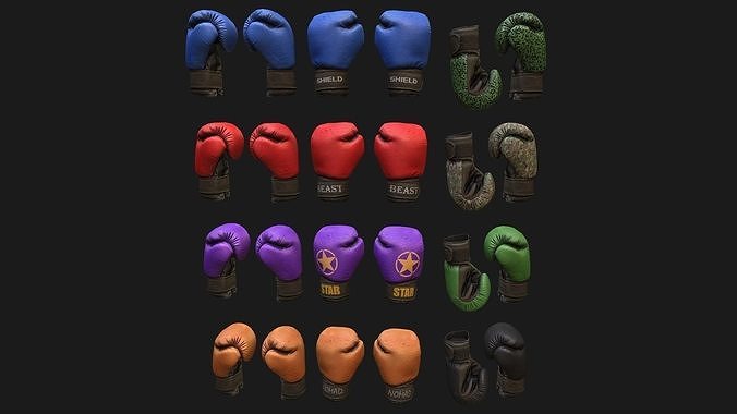 3D model Boxing Gloves Pack VR / AR / low-poly | CGTrader