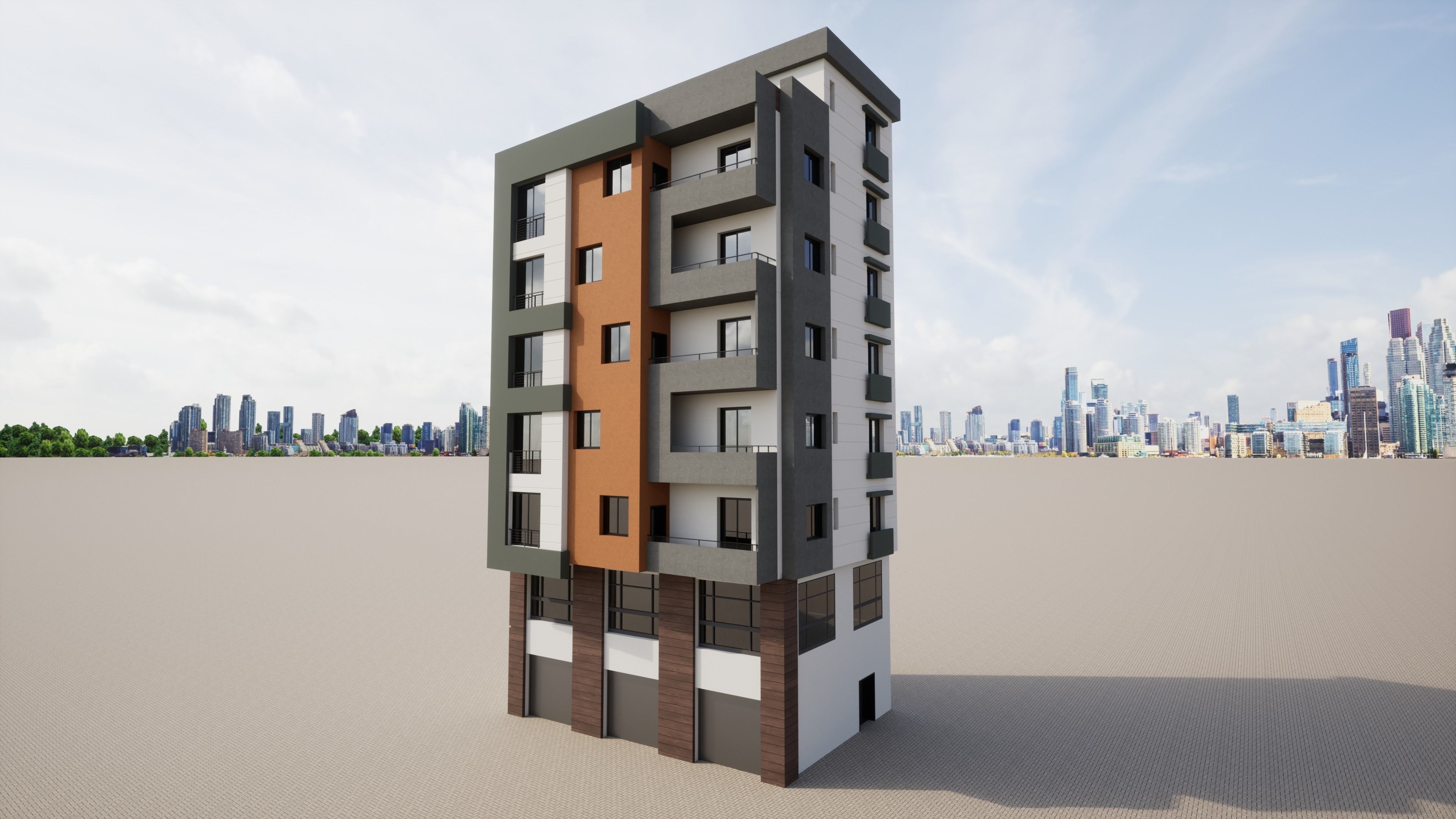 Building ground floor and 5 floors 3D model | CGTrader