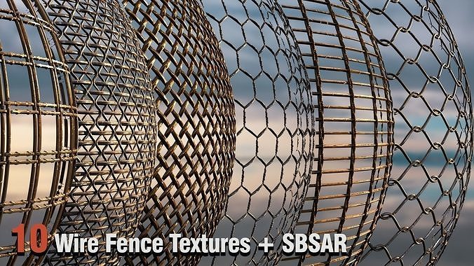 10 Wire Fence Textures -SBSAR Texture | CGTrader