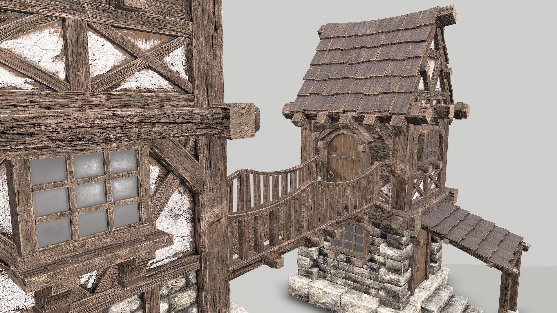 3D model Modular Medieval House VR / AR / low-poly | CGTrader