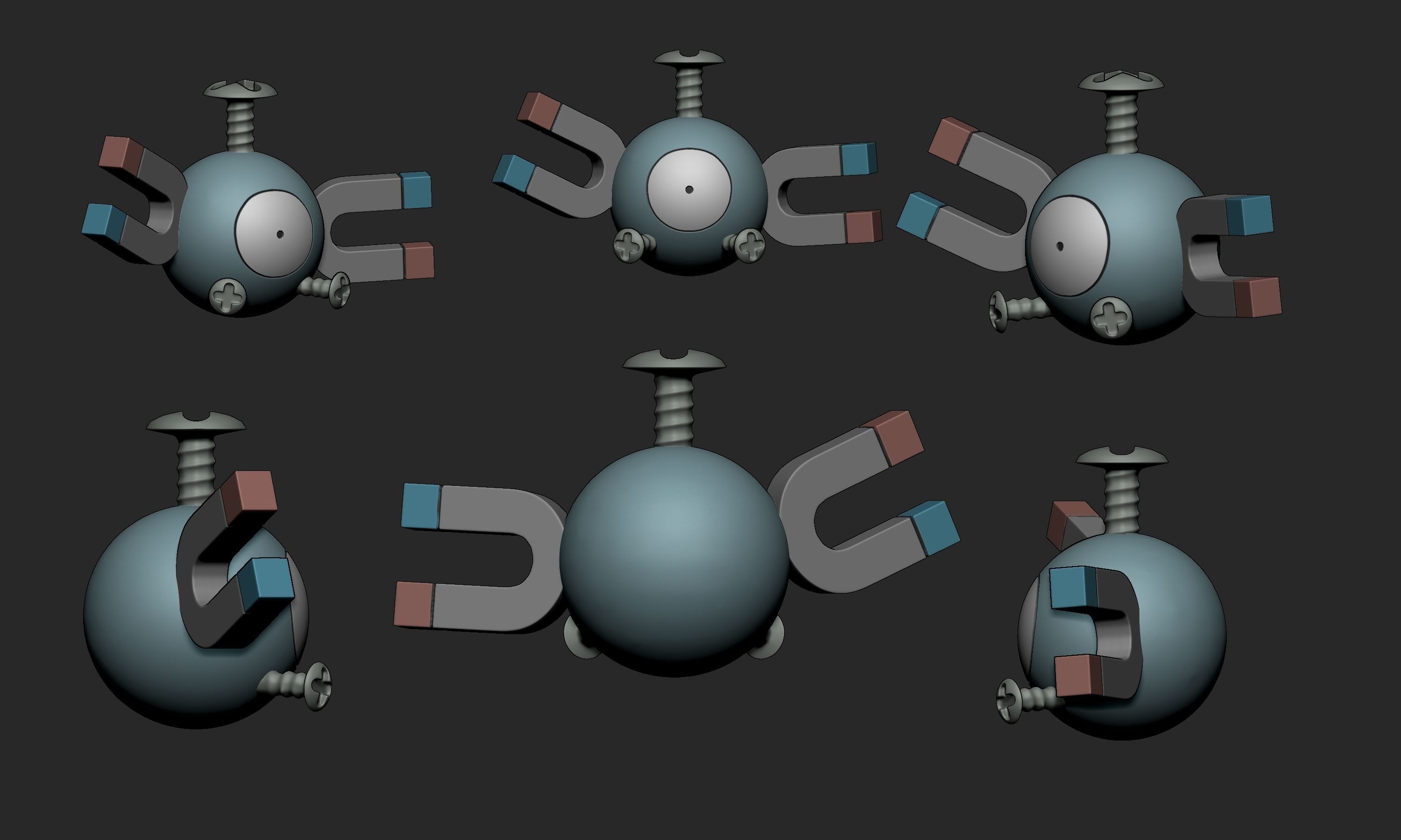Pokemon - Magnemite Magneton and Magnezone with 2 poses 3D model 3D ...