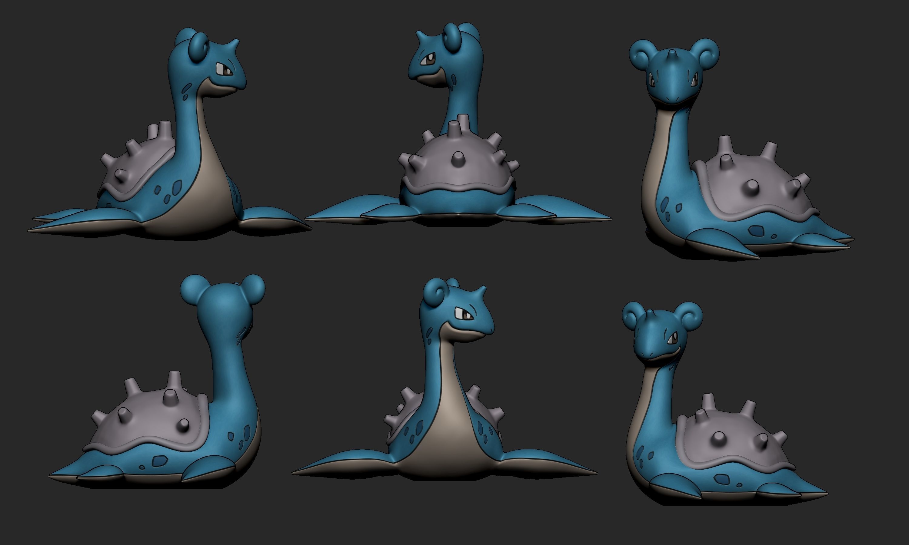 Pokemon - Lapras with 2 poses 3D model 3D printable | CGTrader